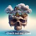 AI Art | Vibrant Vision | Skull PNG | Instant Download | Mystical Skull ...