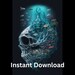 AI Art | Vibrant Vision | Skull PNG | Instant Download | Mystical Skull ...