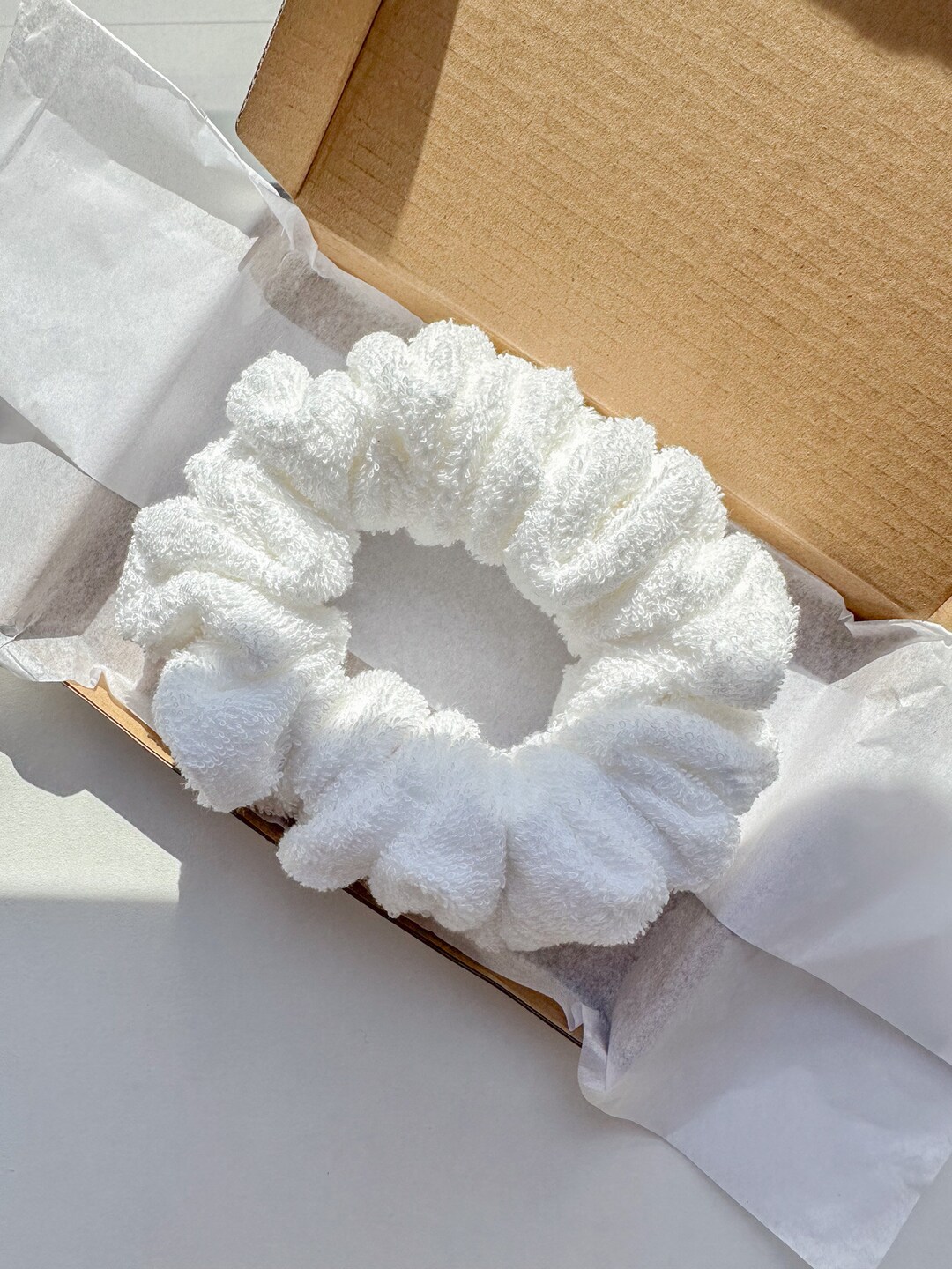 Towel Scrunchie White - Etsy UK