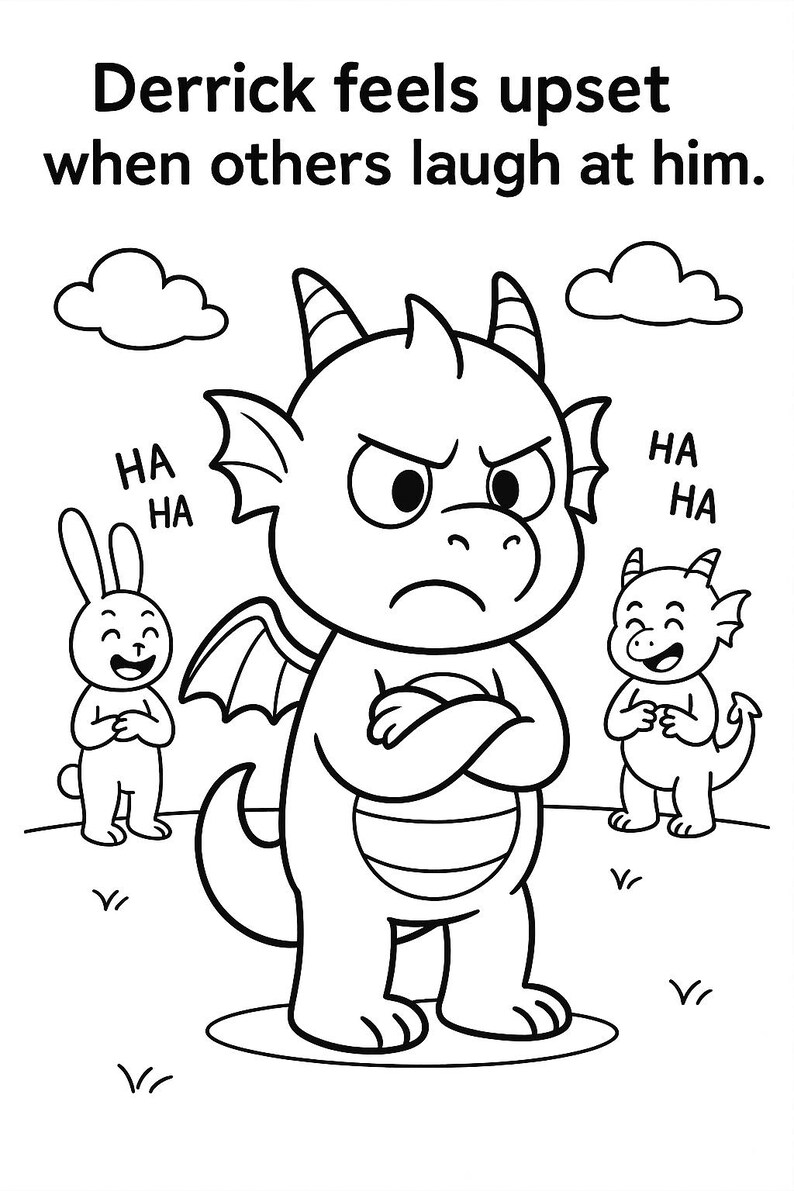 Derrick Feels Angry – A Printable Coloring Book for Kids About Emotions ...