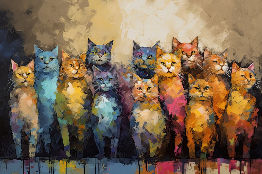DIGITAL PRINT Rainbow Cats Large Print & Wallpaper - Etsy