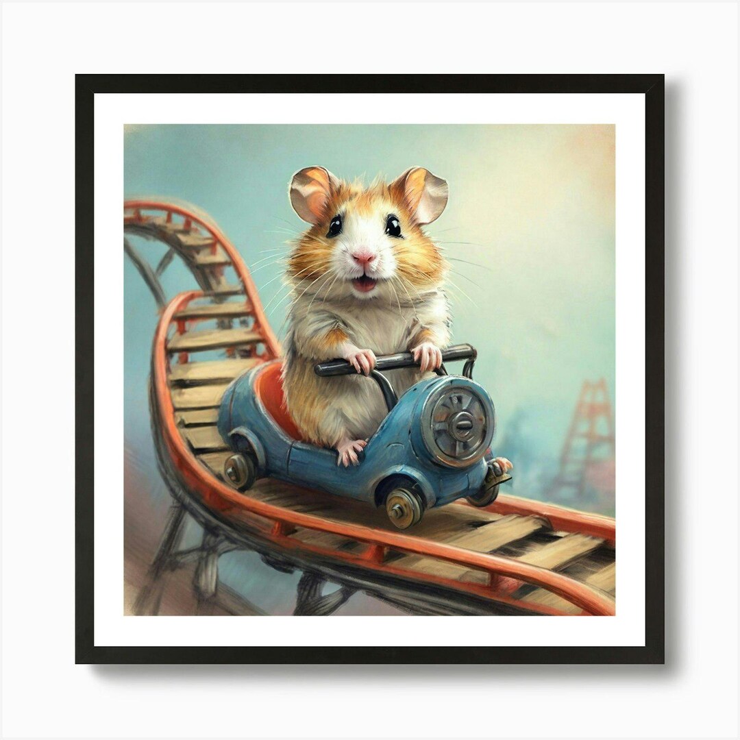 FRAMED* Hamster on Roller Coaster 5 Art Pri Framed Wall Art Poster ...