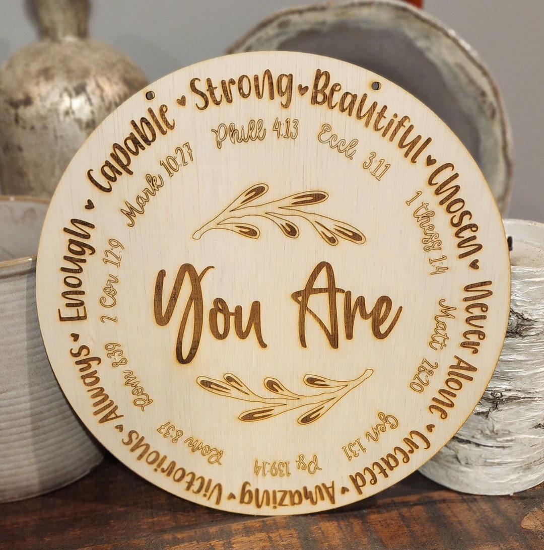 Wall or Door Hanger "you Are" Christian Bible Verse Inspirational Laser ...