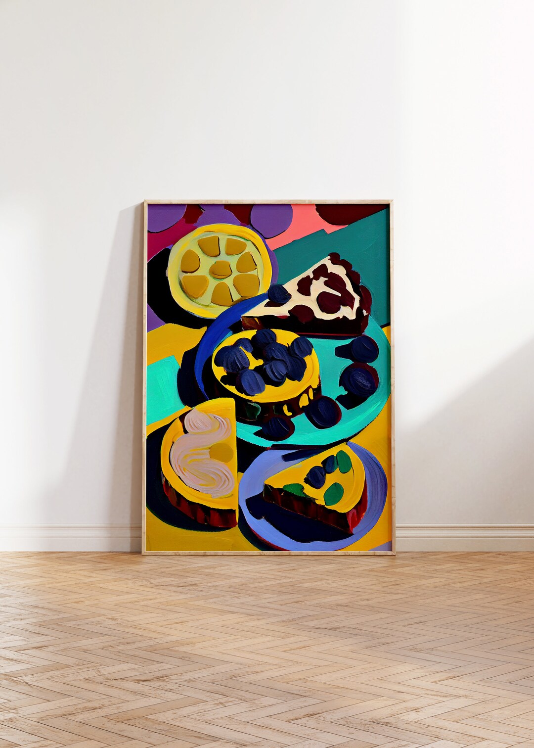 Instant Download Cake Art Print, Dessert Poster, Dining Room Wall Art ...