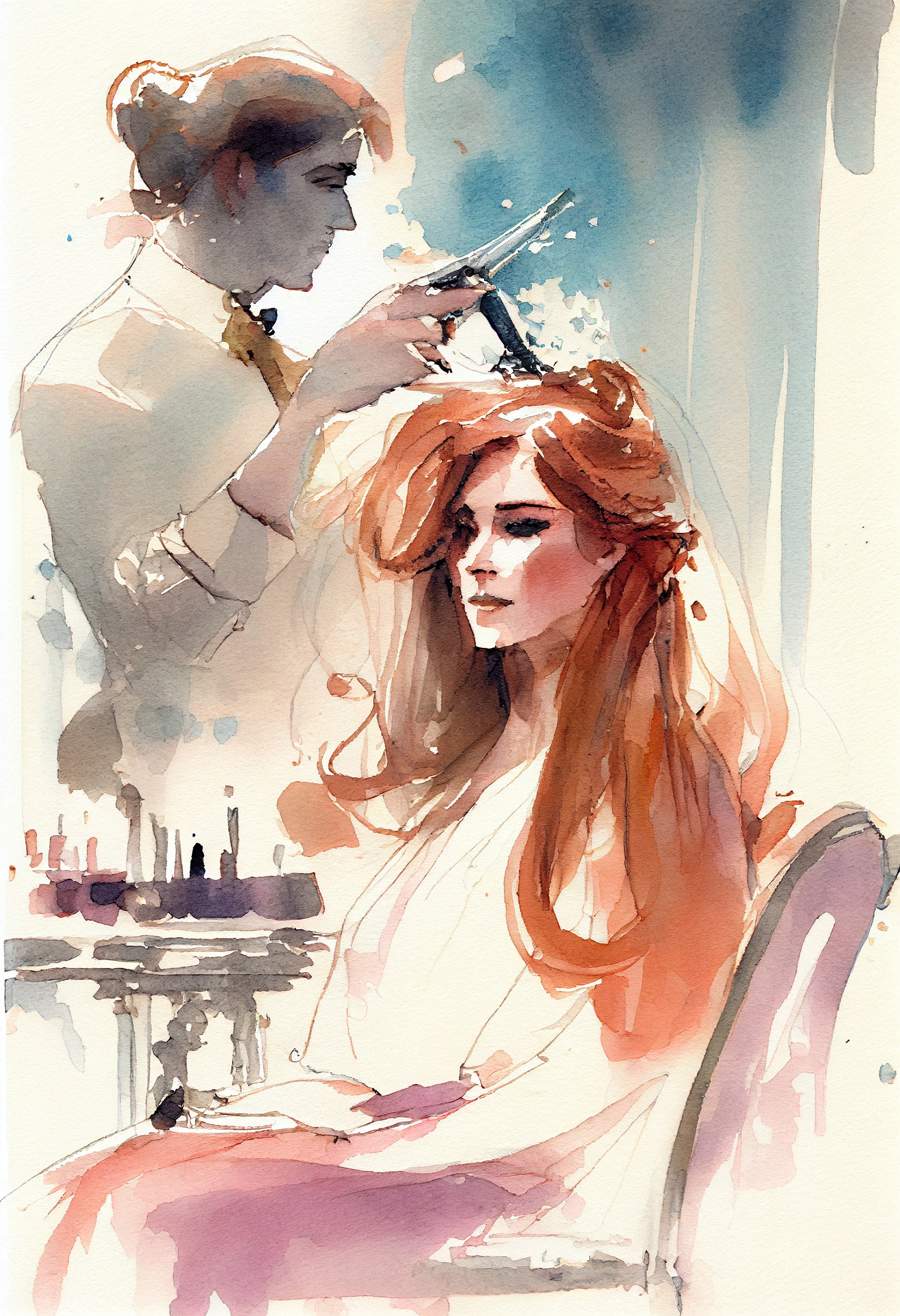 Watercolor Hair Salon Print - Digital Download - Etsy