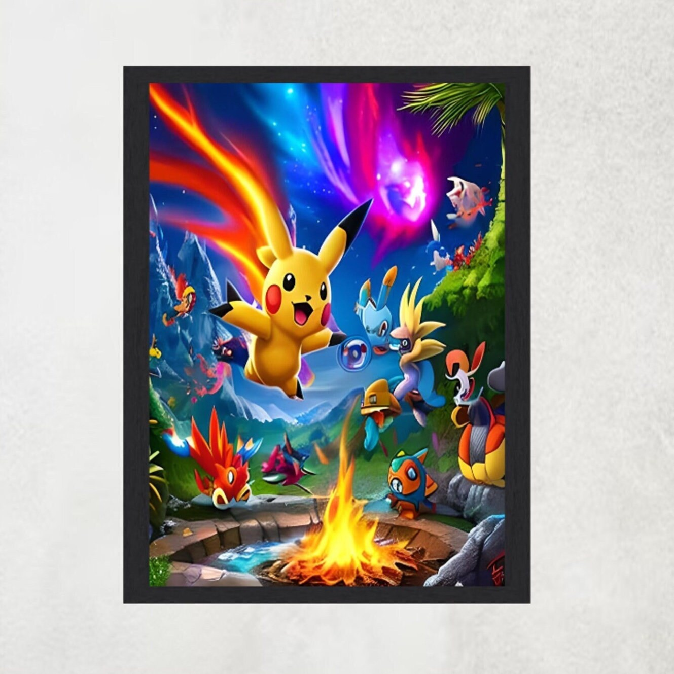 Pikachu Poster, Pokemon Poster, Wall Art, Pokemon Cartoon, Cartoon ...