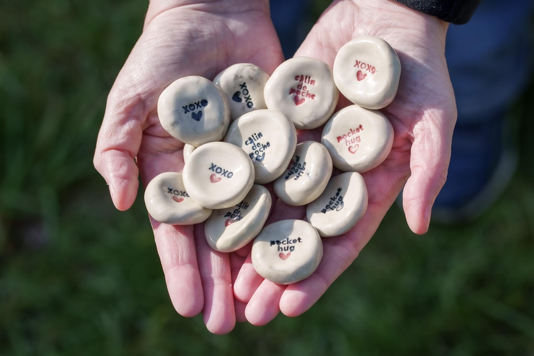Ceramic Pocket Hug. Worry Stone. Stress Relief Stone With Message ...