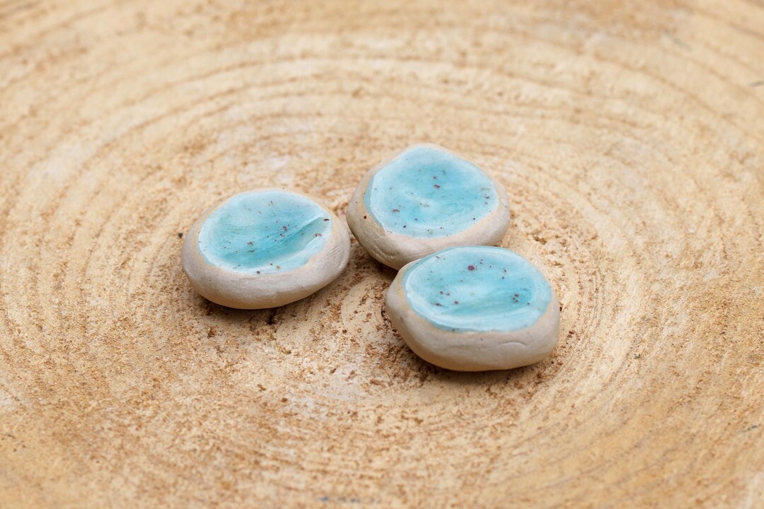 Worry Stone Lagoon Blue Ceramic. ADHD Anti-stress Pebble. Ceramic ...