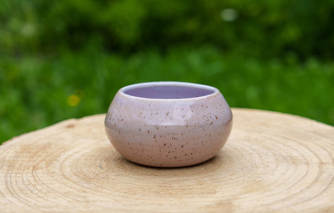 Small Pale Pink Ceramic Ball Pot in Stoneware. Pastel Pink Pocket Tray ...