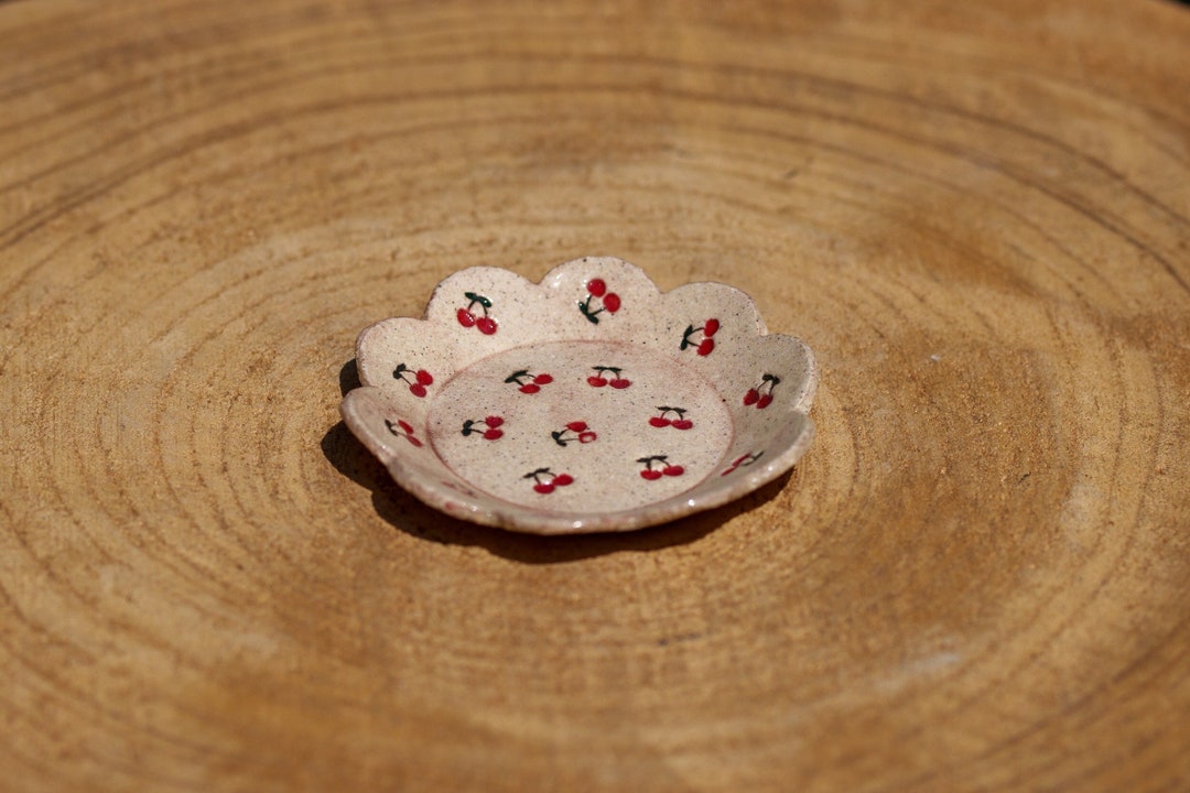 Small Ceramic Cherry Bowl. Cherry Ceramic Pocket Tray. Dish for Pottery ...