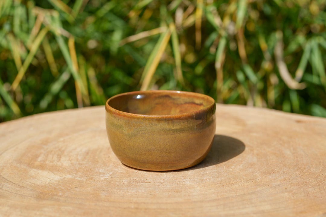 Green and Rust Ceramic Ramekin. Ceramic Bowl. Small Rust Pottery Bowl ...