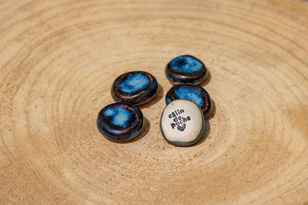 Worry Stones Ceramic Pocket Cuddler. Inspirational Stress Relief Pebble ...