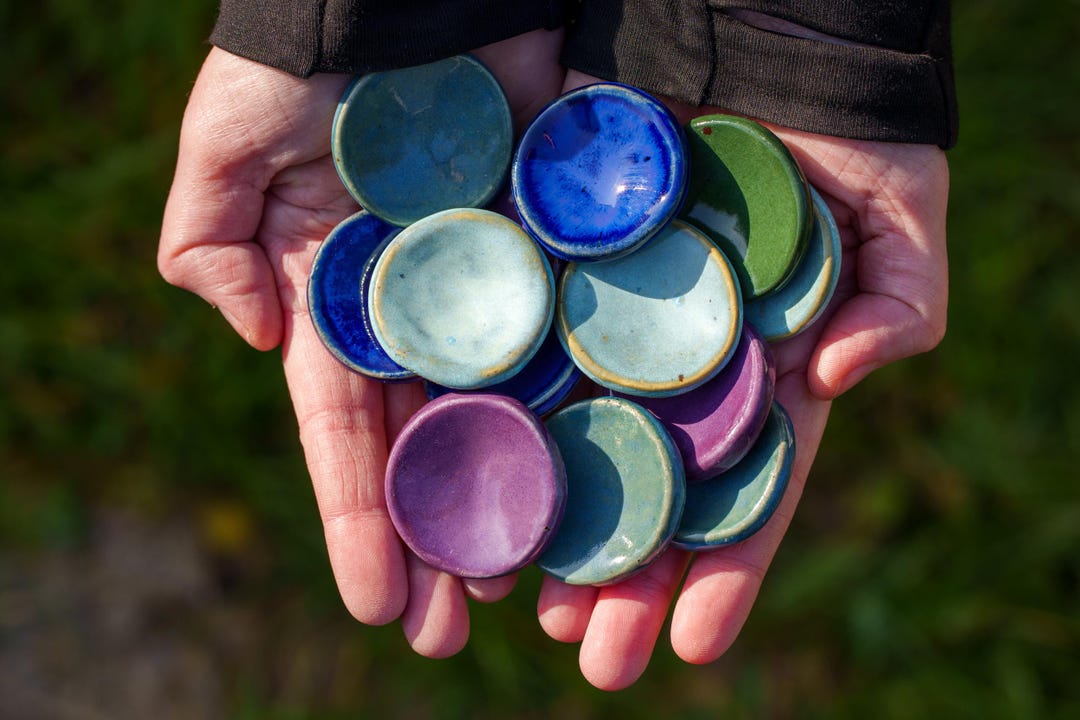 Colorful Ceramic Worry Stones. Anti-stress Pebble. Ceramic Relaxation ...