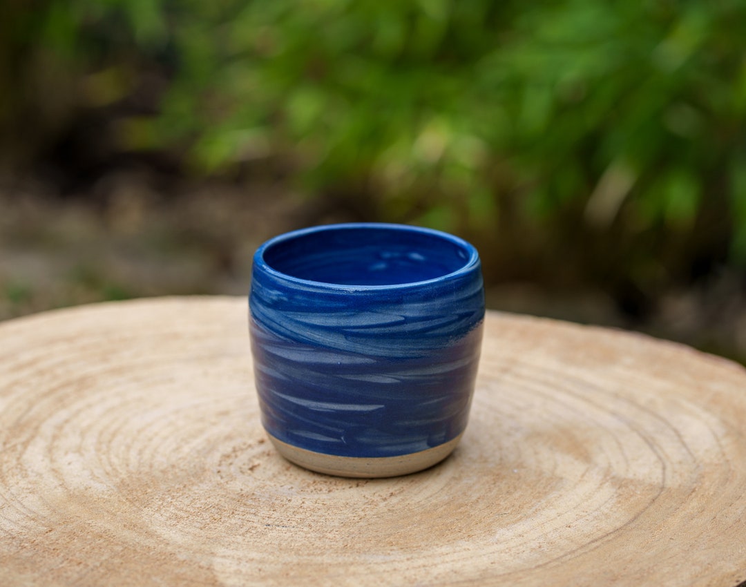 Blue Ceramic Pot. Blue Stoneware Vase for Flower Bouquets. Blue ...