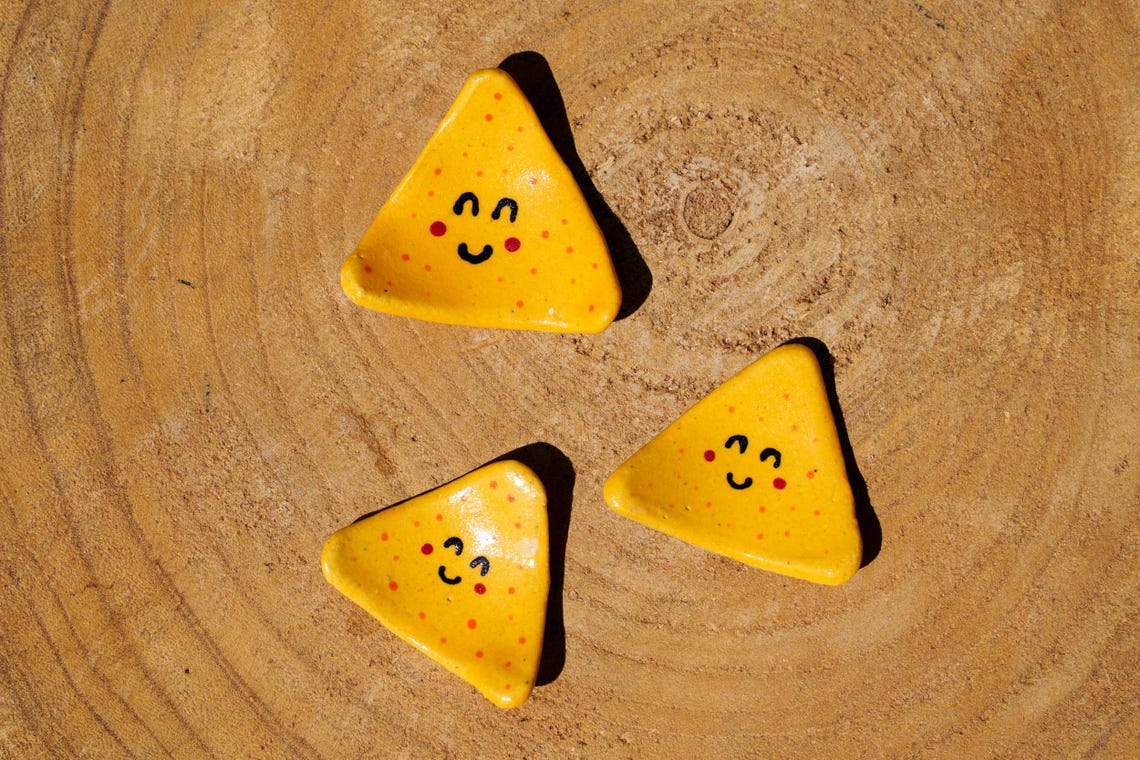 Worry Stones Ceramic Tortilla Chips. Stress Relief Pebble. Ceramic ...