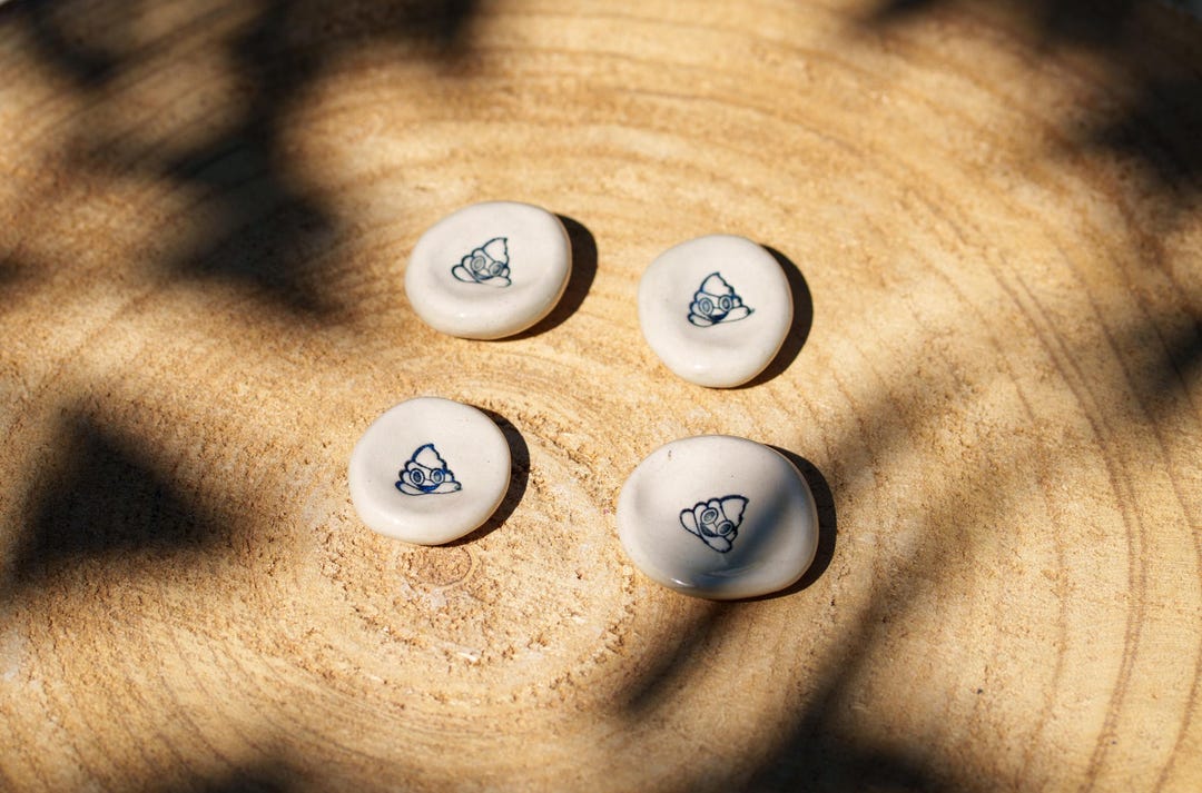 Worry Stones Emoji Poop Ceramic. Humor Stress Relief Pebble. Ceramic ...
