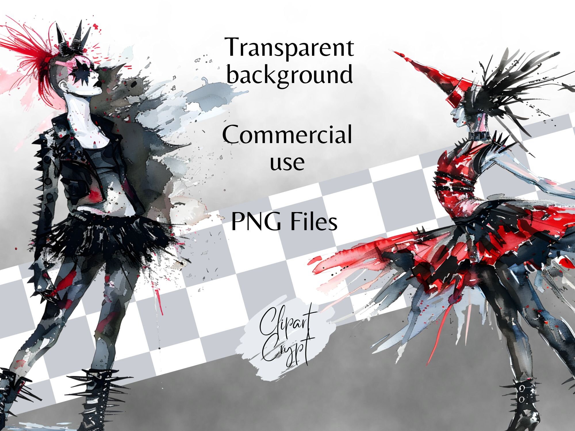 Punk Ballerina Clipart Bundle, Ballet Dancer Punk Girls With Attitude ...