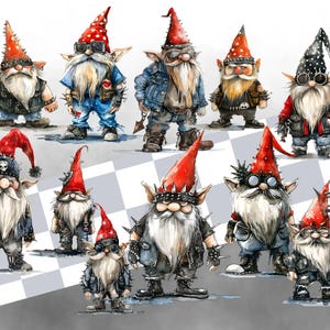Punk Christmas Gnomes Clipart Bundle, Festive Holiday Decor, Studs ...