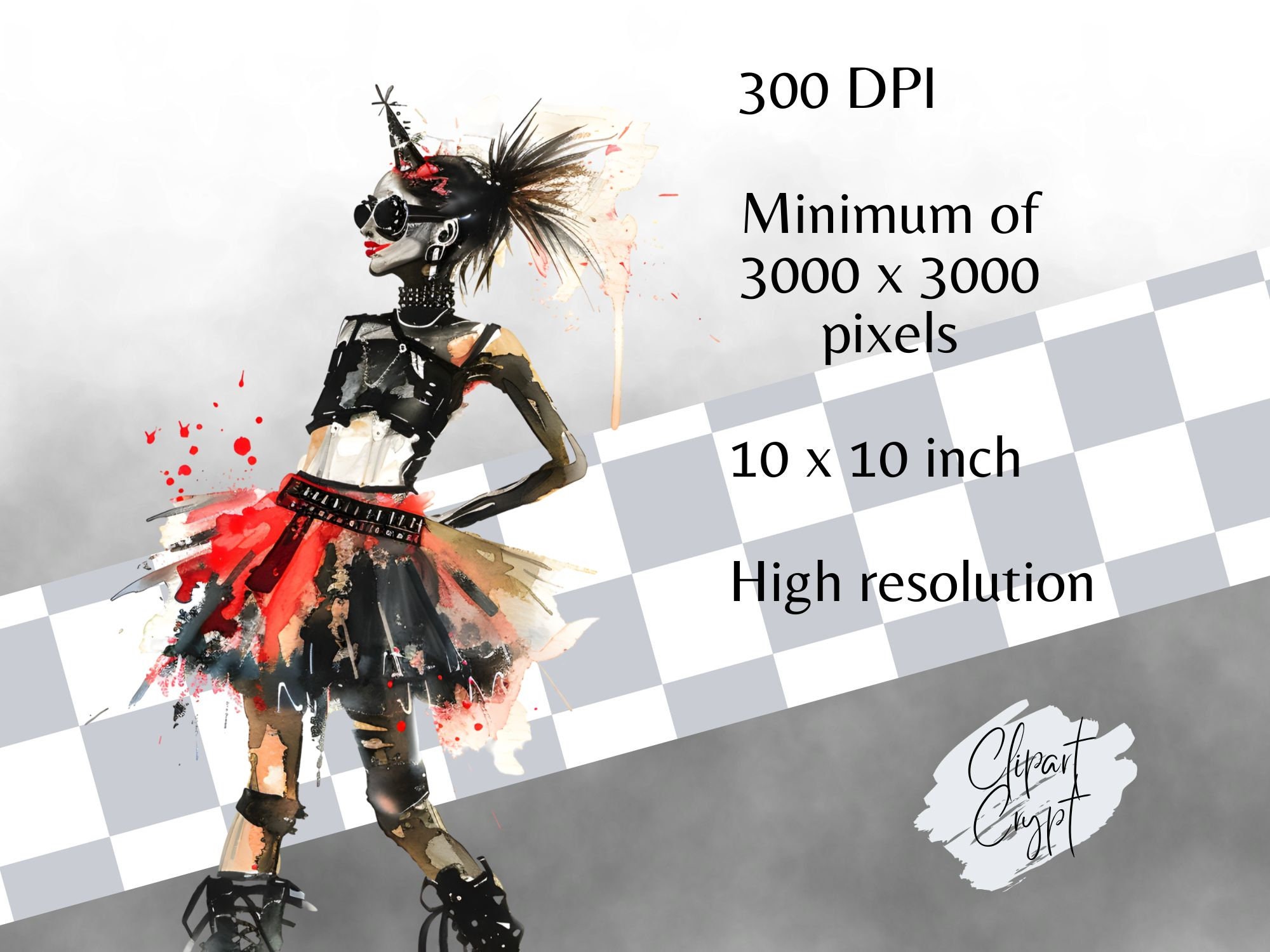 Punk Ballerina Clipart Bundle, Ballet Dancer Punk Girls With Attitude ...