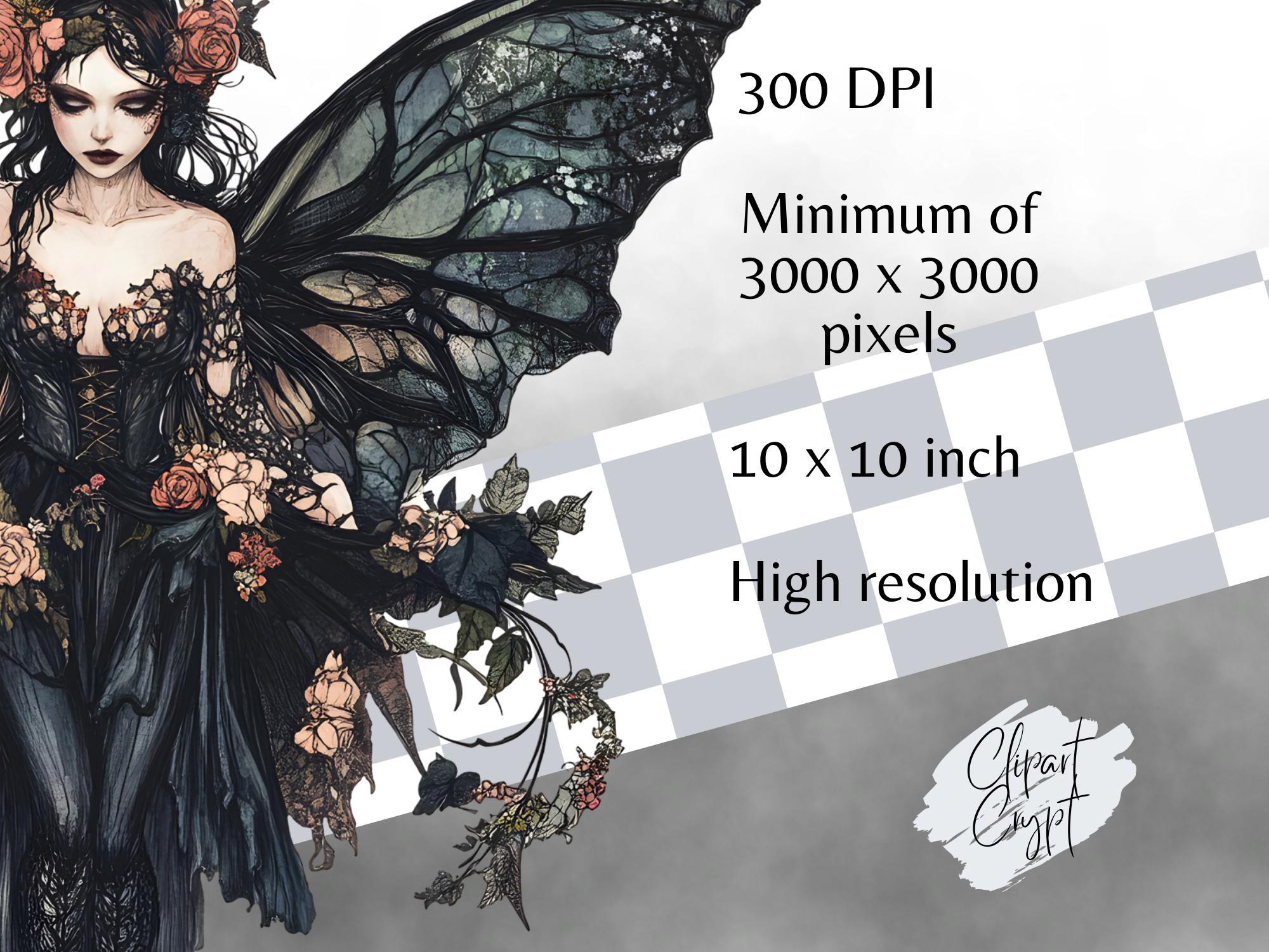 Vintage Floral Gothic Fairy Clipart Bundle, Dark Botanical Elegance ...