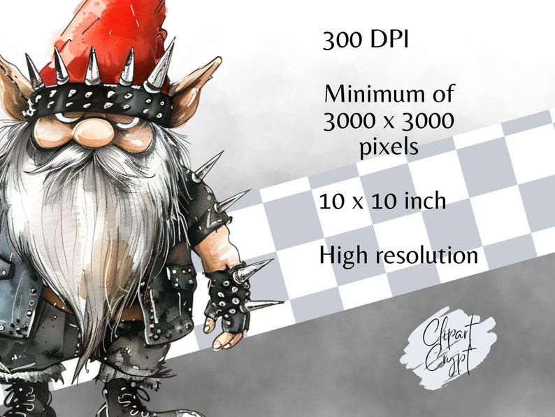 Punk Christmas Gnomes Clipart Bundle, Festive Holiday Decor, Studs ...