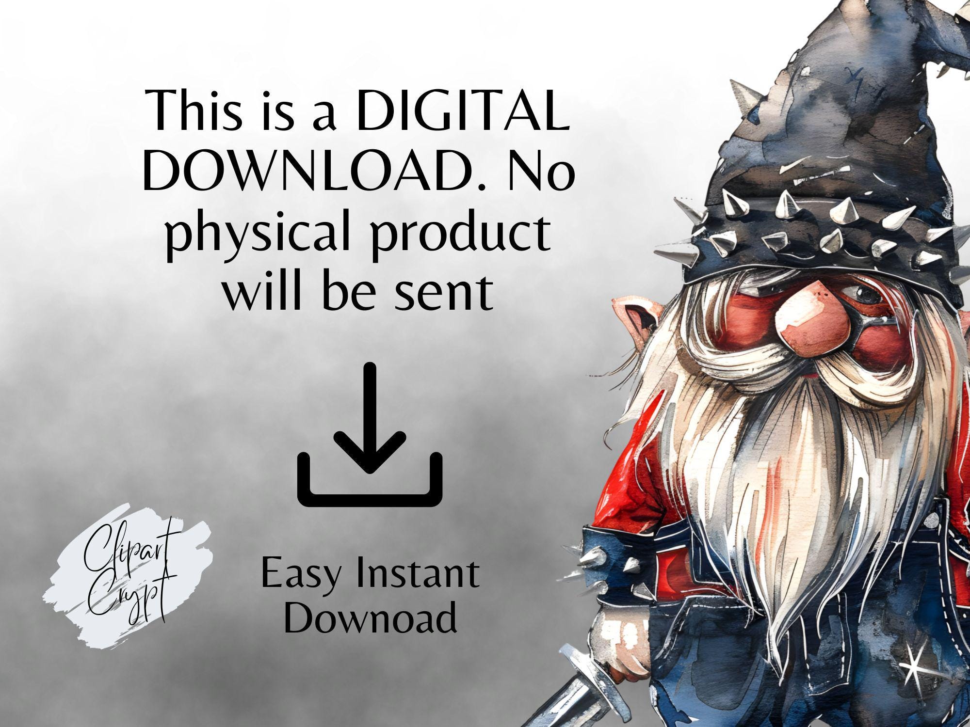 Punk Christmas Gnomes Clipart Bundle, Festive Holiday Decor, Studs ...