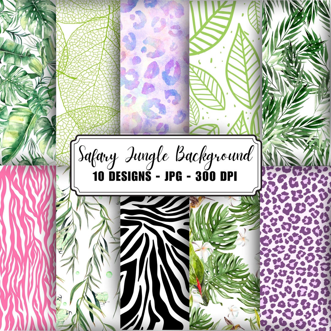 Safari Jungle Background PNG | Junk Journal PNG | Digital Backgrounds ...