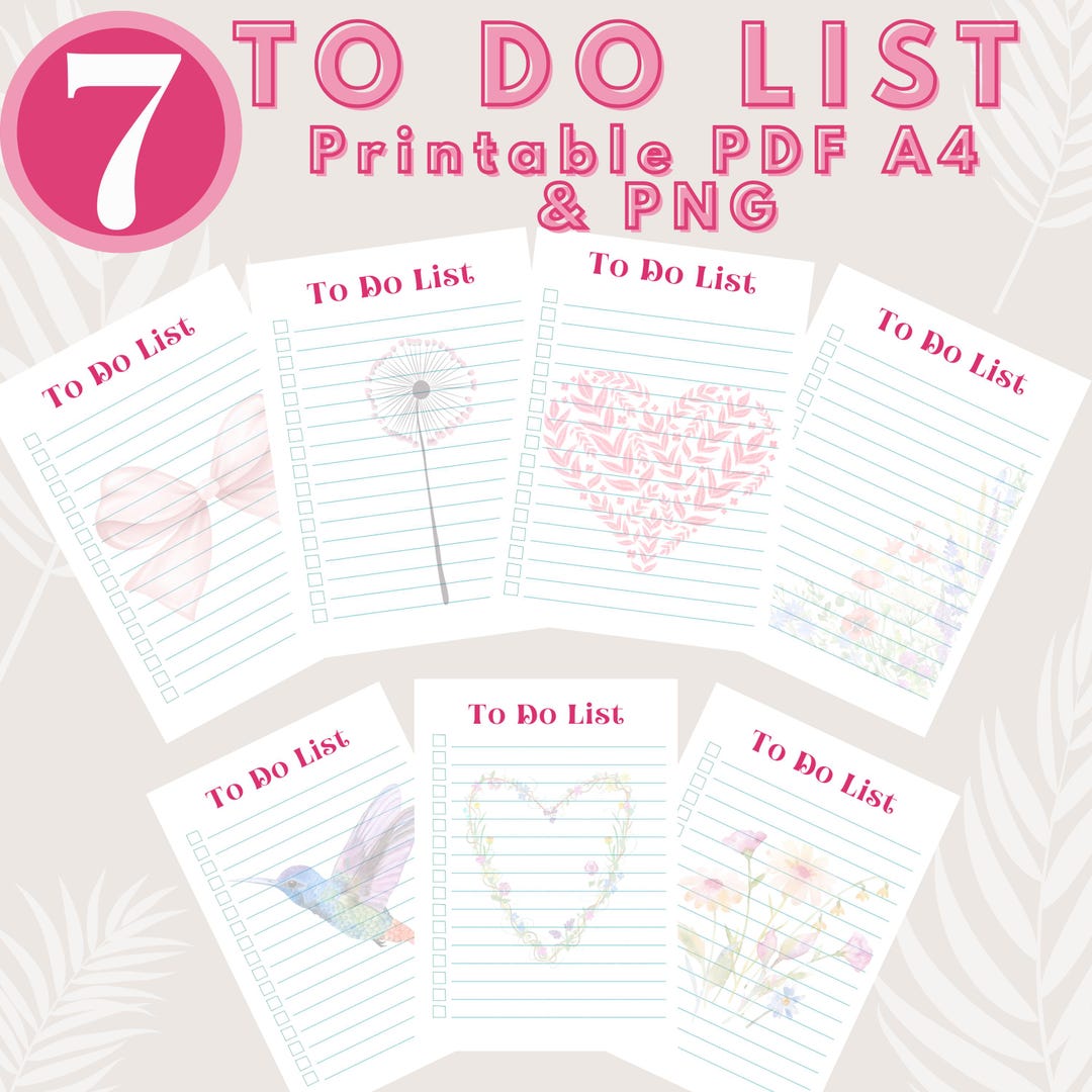 To Do List Bundle PDF PNG | Printable | Minimalist Schedule | Instant ...