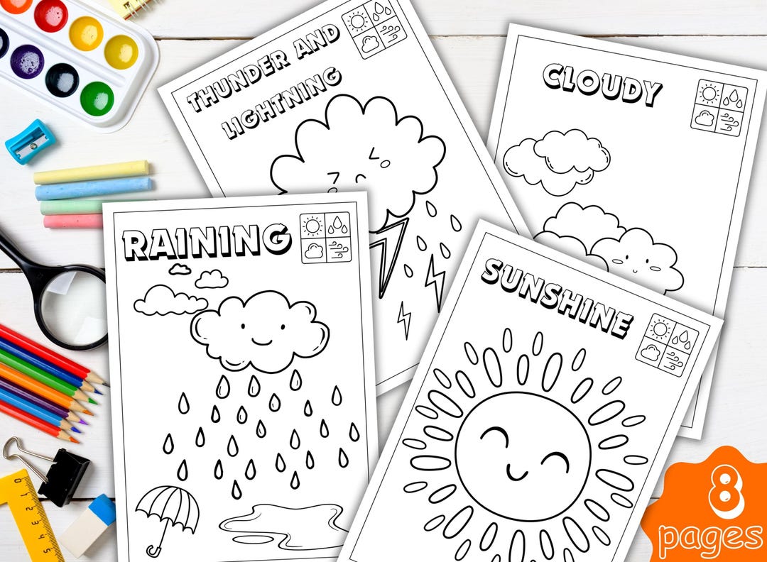 Weather Theme Coloring Pages for Kids, Preschool Learning Activities ...