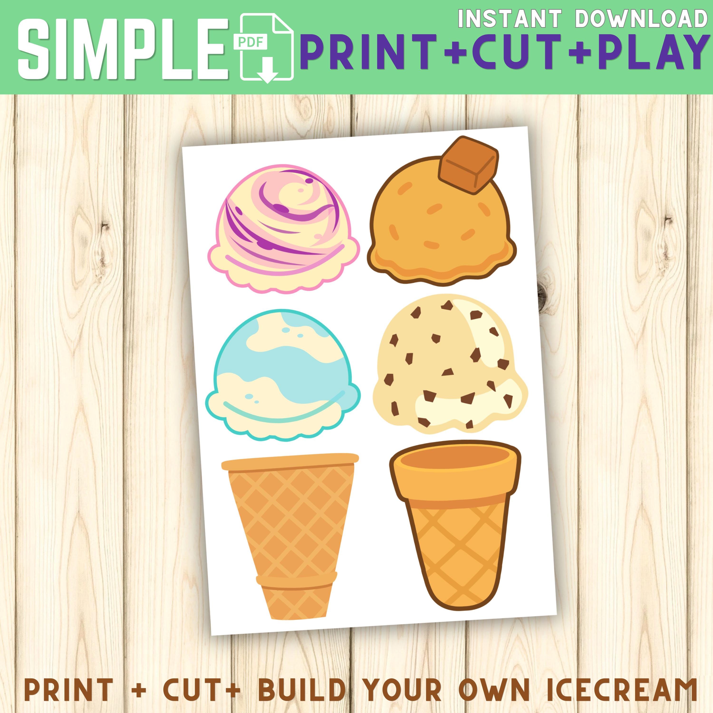 Ice Cream Craft Printable for Kids, Cut and Paste Activity, Summer Play ...
