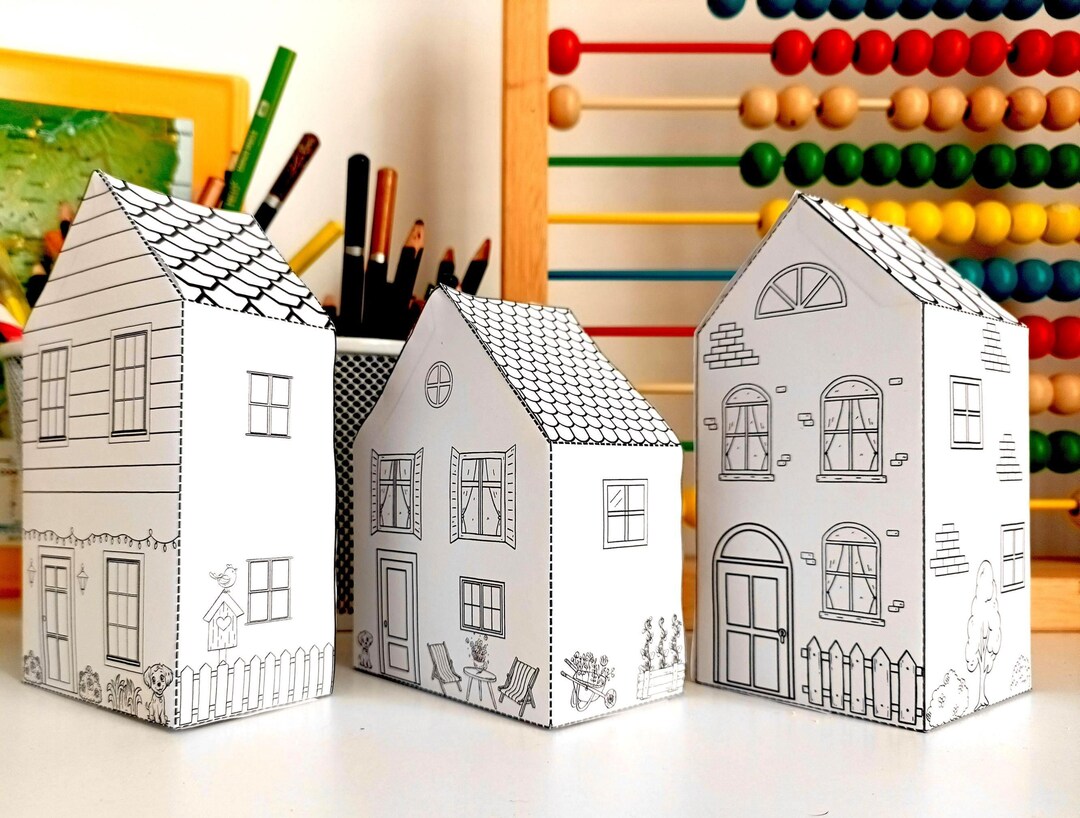 Printable Paper House Role Play Set for Kids – Fun DIY Coloring Craft ...
