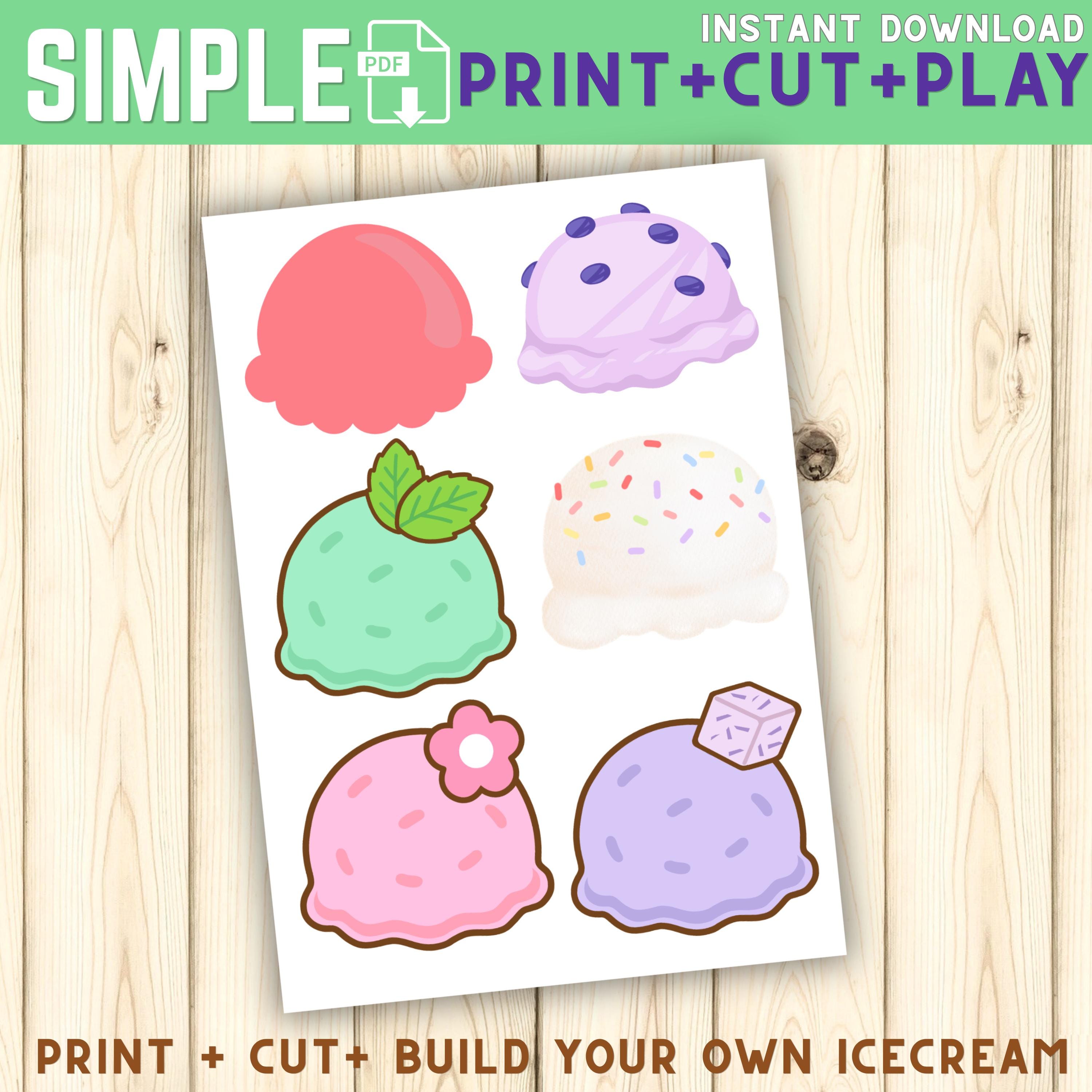 Ice Cream Craft Printable for Kids, Cut and Paste Activity, Summer Play ...