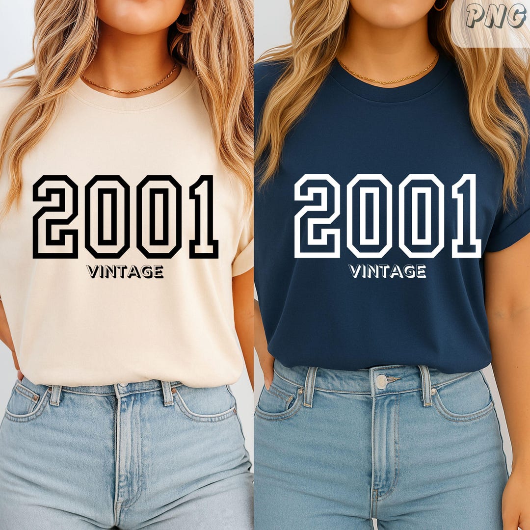 Vintage 2001 SVG & PNG, White and Black - Instant Download - Etsy