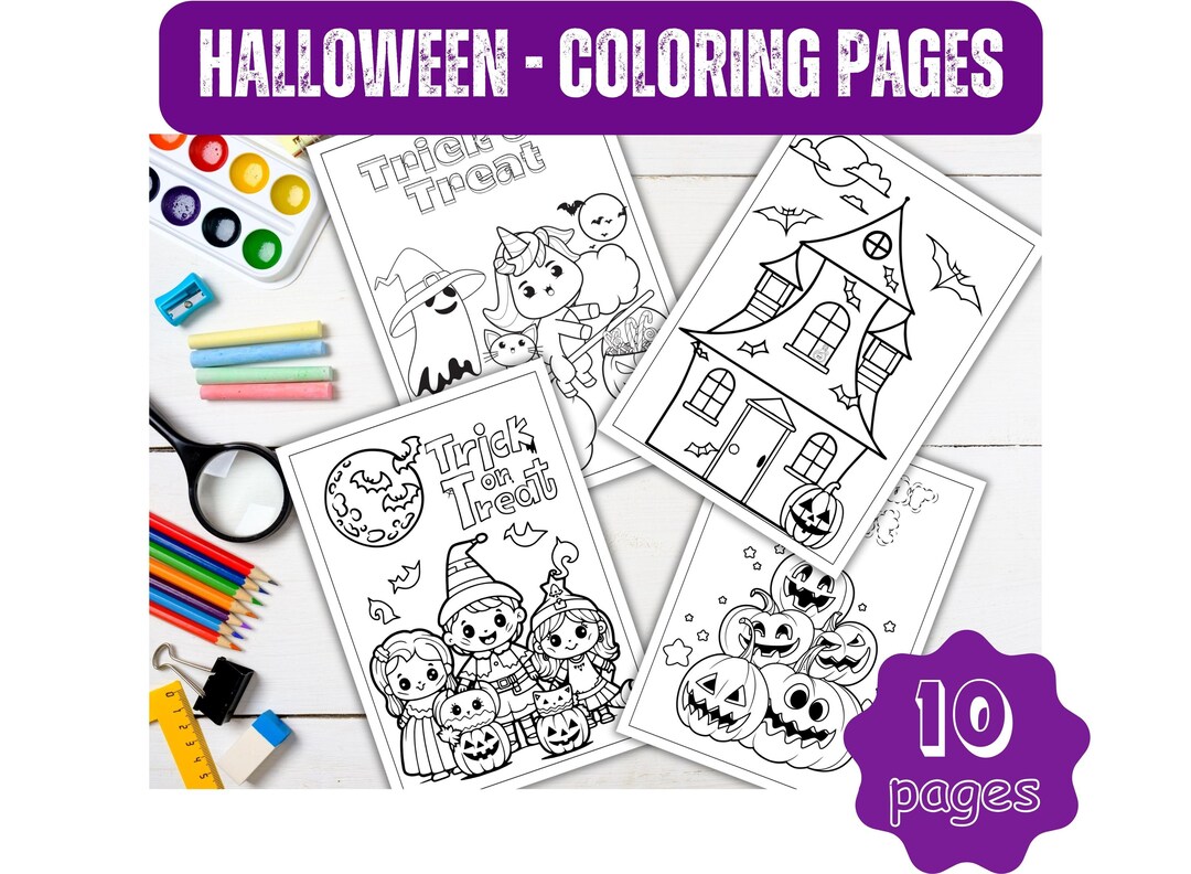 Halloween Coloring Pages for Kids PDF | Trick or Treat Easy to Color ...