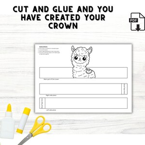 Llama Crown Printable: Kids DIY Coloring Costume (PDF Download - Etsy