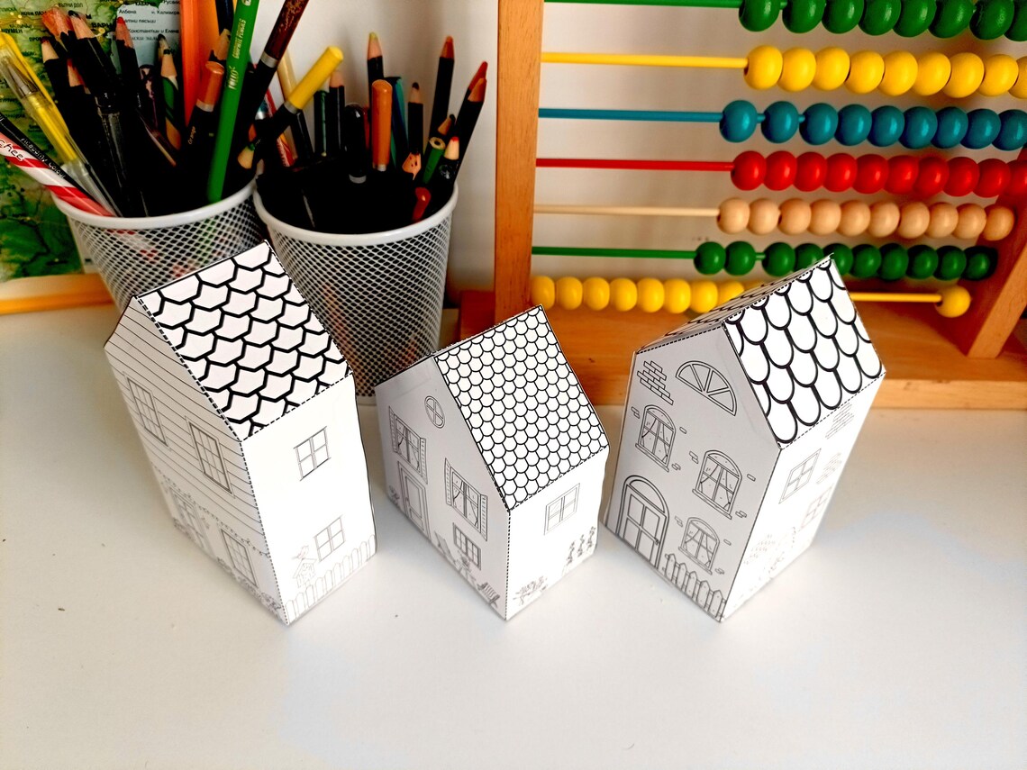 Printable Paper House Role Play Set for Kids – Fun DIY Coloring Craft ...