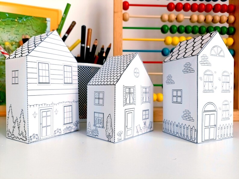 Printable Paper House Role Play Set for Kids – Fun DIY Coloring Craft ...