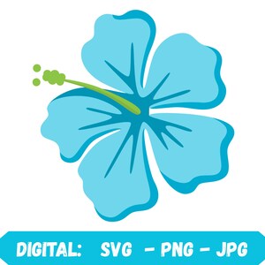 Blue Lagoon Hibiscus PNG SVG JPG Pdf |party | Hawaiian Flower Clipart ...