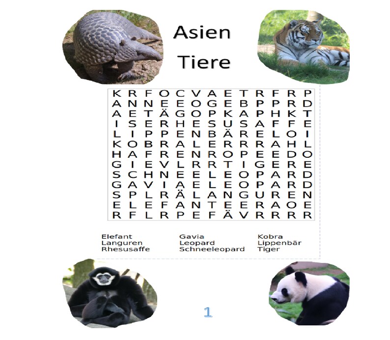 Educational Word Search Puzzle Bundle for Kids - Animals From 6 ...