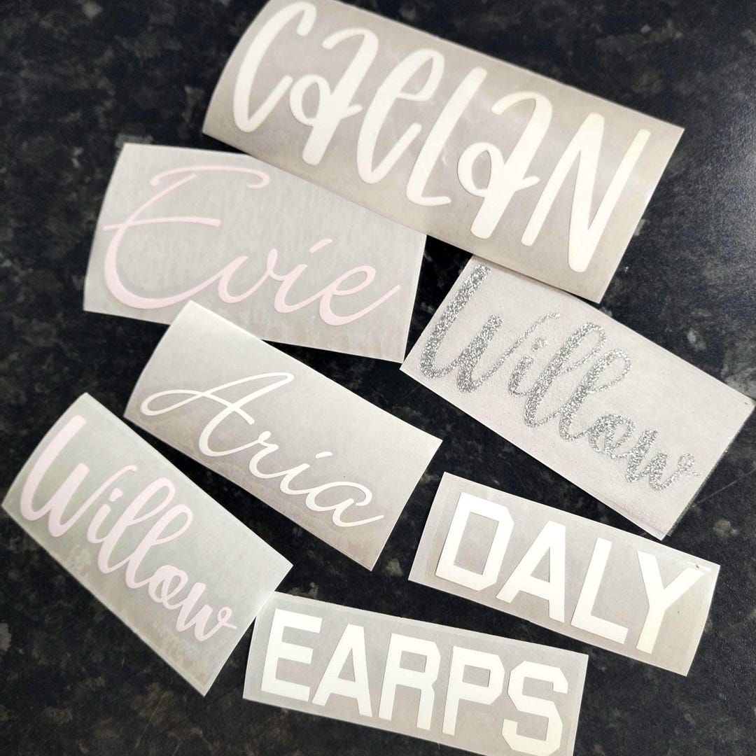 Custom Name Iron on Vinyl Decal for T-shirt, Jumper Iron On, Bag Iron ...