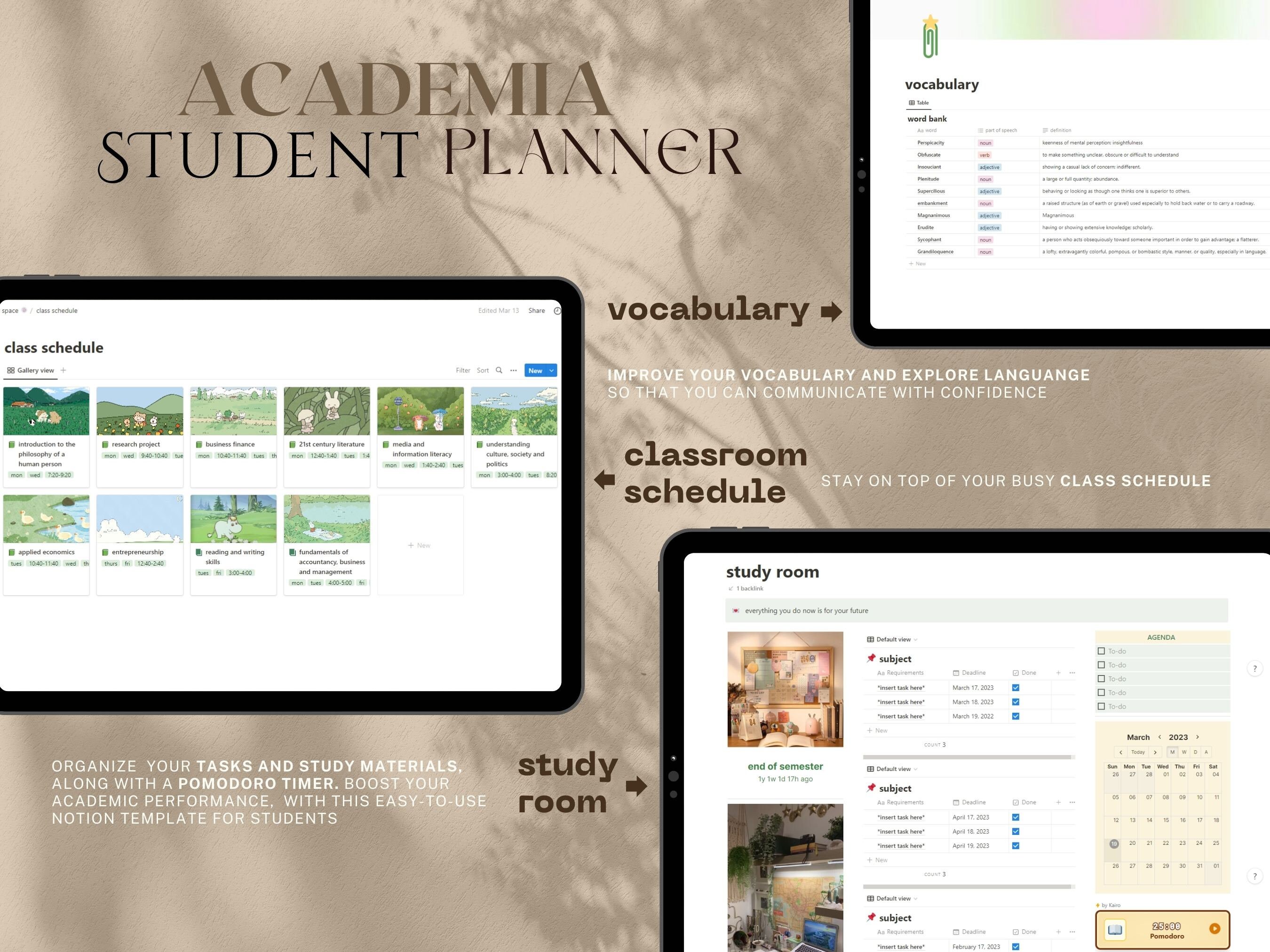 Aesthetic Green 2024 Animated Notion Planner for Students, Digital ...
