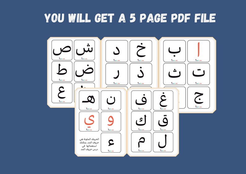 PDF Minimalist Arabic Letters Cards Instant Download Learn Arabic Cards ...