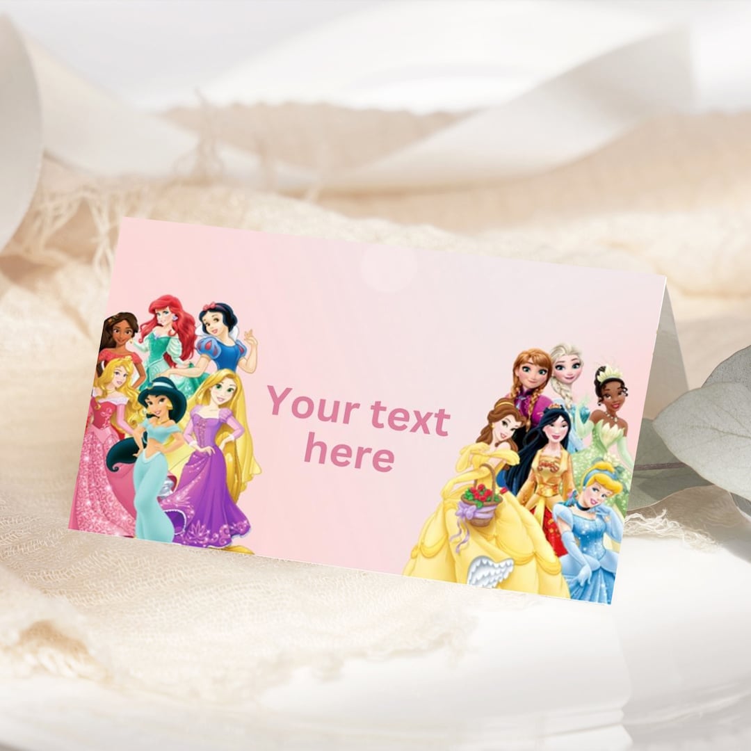 Princess Food Tent Princess Birthday Tent Card Princess Food Label ...