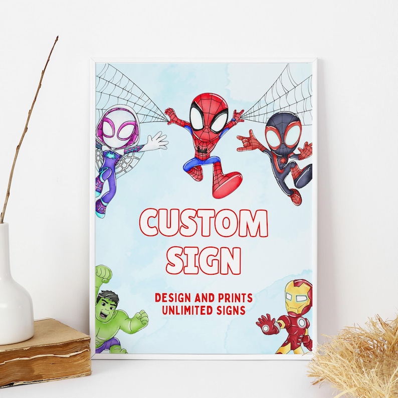 Spidey and His Amazing Friends Custom Sign Spidey Party Signs Spidey ...