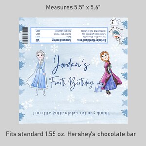 Frozen Chocolate Label Frozen Candy Bar Wrapper Elsa Candy Wrap Frozen ...