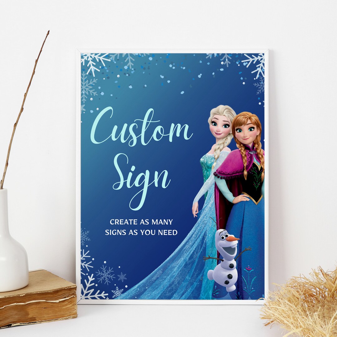 Frozen Custom Sign Frozen Party Signs Frozen Birthday Sign Elsa Party ...