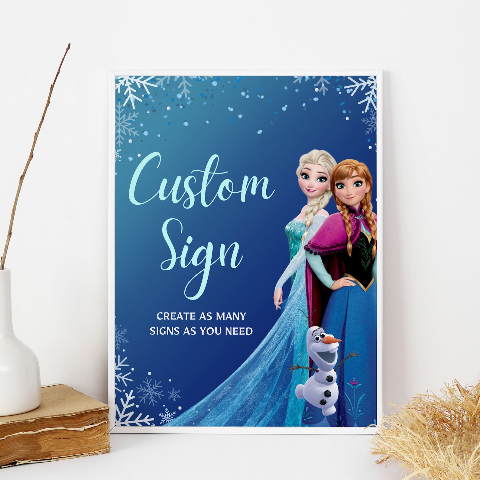 Frozen Custom Sign Frozen Party Signs Frozen Birthday Sign Elsa Party ...