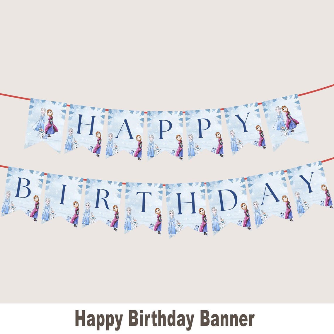 Frozen Birthday Banner Frozen Bunting Happy Birthday Decorations Frozen ...