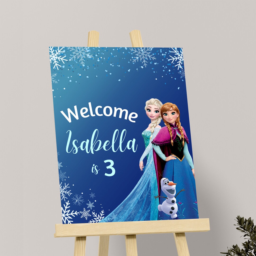 Frozen Welcome Sign Frozen Birthday Sign Elsa Welcome Poster Frozen ...