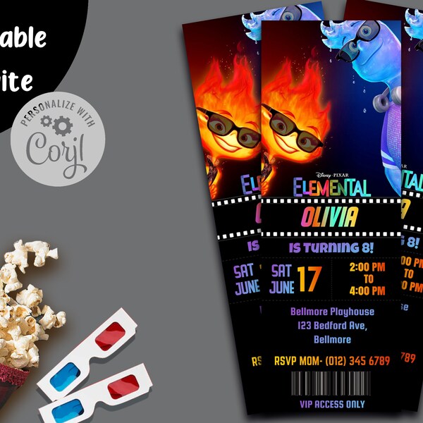 Elemental Birthday Party Invitation - Etsy